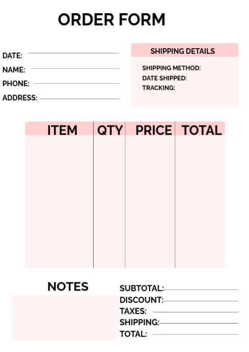 Copy of White Professional Order Form A4 | PosterMyWall