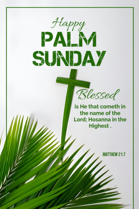White Professional Palm Sunday Poster Template | PosterMyWall