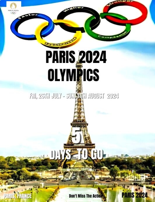 White Professional Paris Olympics 2024 Flyer Template | PosterMyWall
