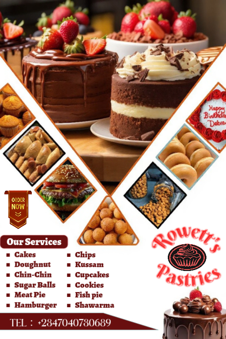 Copy of White Professional Pastries And Cake Flyer Poster | PosterMyWall