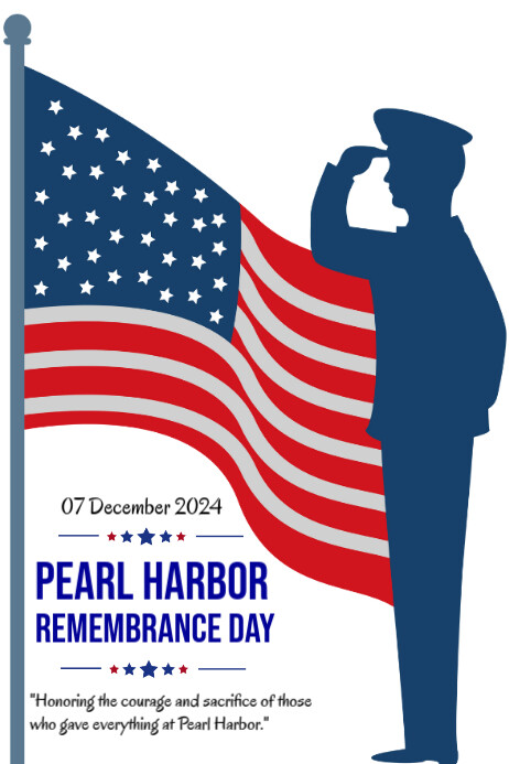 Copy of White Professional Pearl Harbor Remembrance Day Poster ...