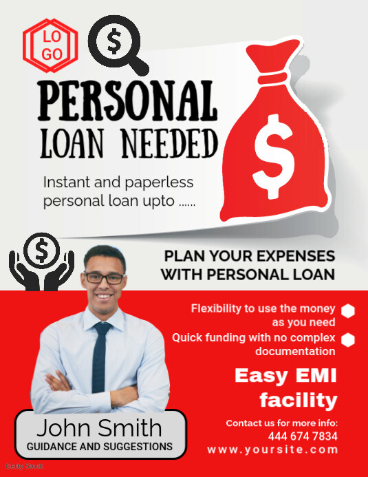 White Professional Personal Loan Flyer (us Letter) Template | PosterMyWall