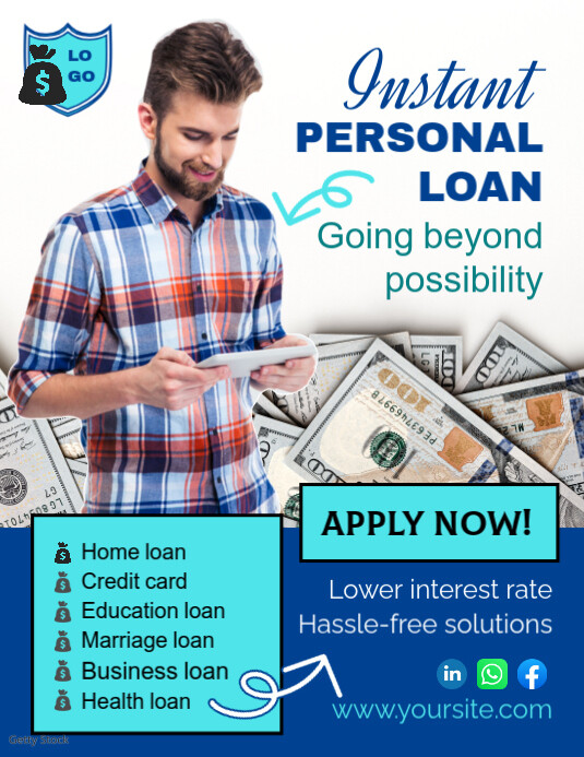 Copy of White Professional Personal Loan Flyer (us Letter) | PosterMyWall