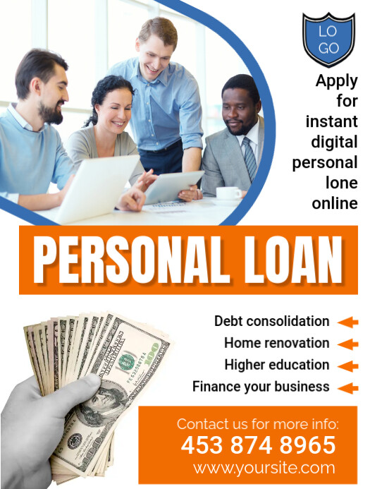 Copy of White Professional Personal Loan Flyer (us Letter) | PosterMyWall