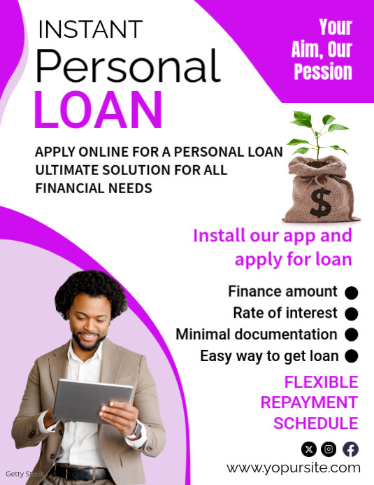 Copy of White Professional Personal Loan Flyer (us Letter) | PosterMyWall