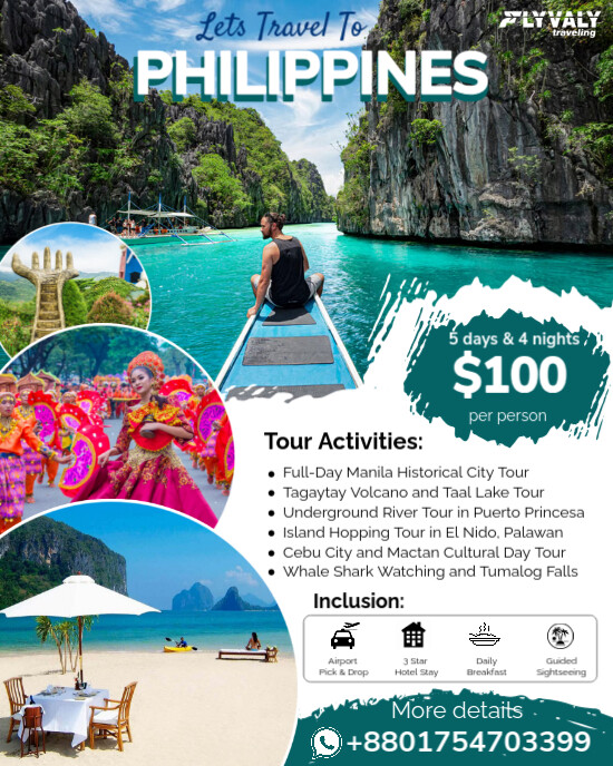 Copy of White Professional Philippines Tour Package Ads Design Template ...