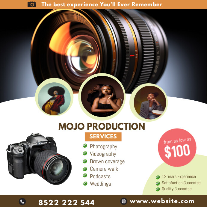 Copy of White Professional Photography & Videog Insta | PosterMyWall