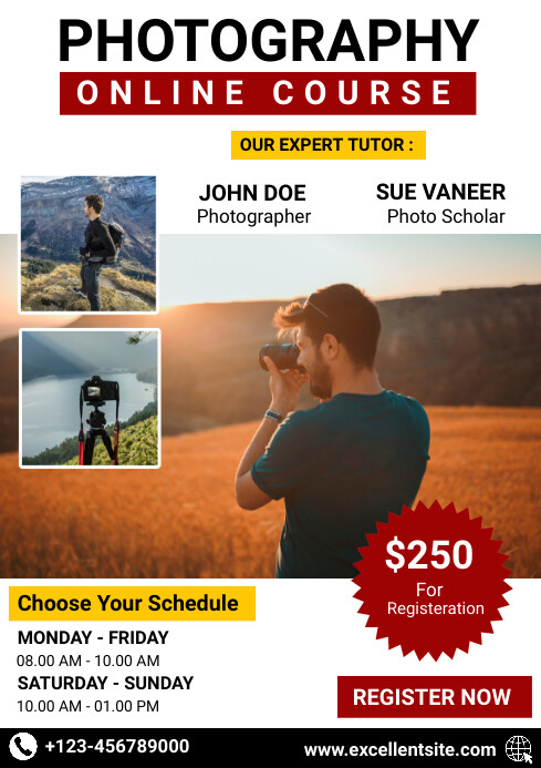White Professional Photography A4 Template | PosterMyWall