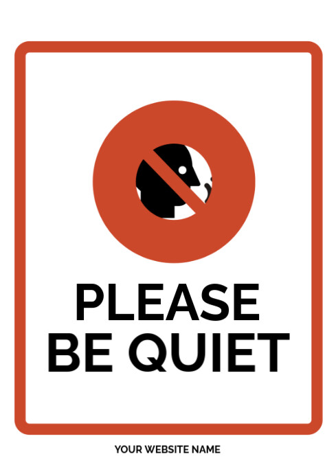 White Professional Please Be Quiet Instructions Board A4 Template ...