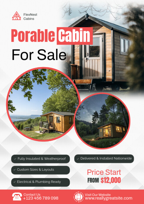Copy of White Professional Portable Cabin For Sale Advertisement ...