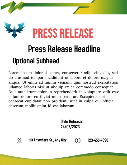 Copy of White Professional Press Release Flyer (us L | PosterMyWall