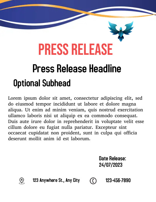 White Professional Press Release Letters Fly Template | PosterMyWall