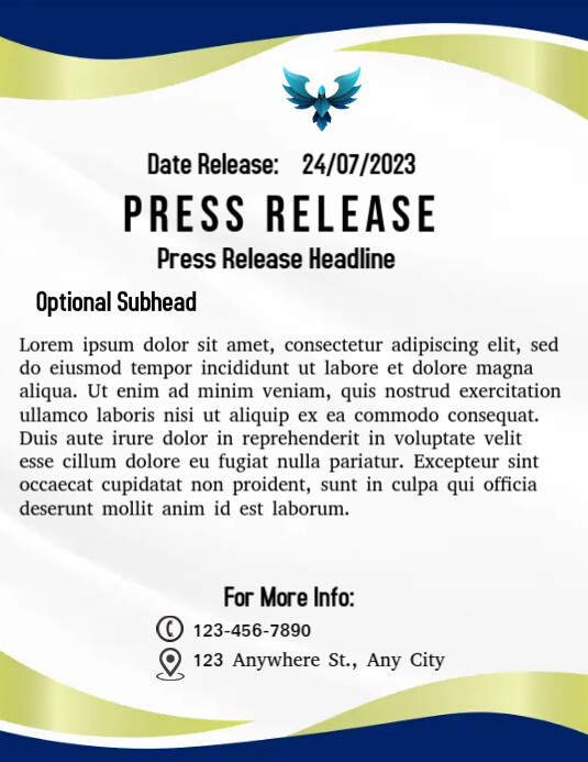 White Professional Press Release Letters Flyer (us Letter) Template ...