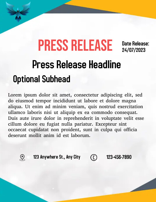 White Professional Press Release Letters Fly Template | PosterMyWall