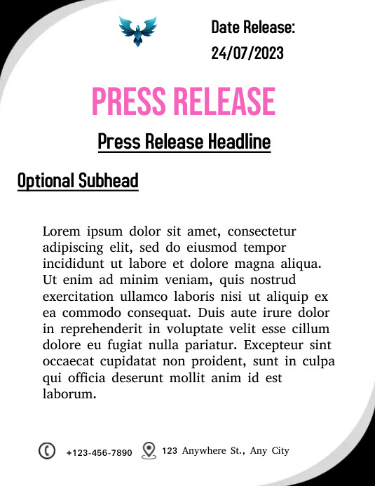 White Professional Press Release Letters Fly Template | PosterMyWall