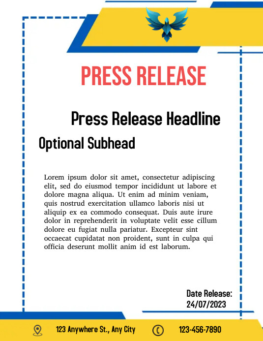 White Professional Press Release Letters Fly Template | PosterMyWall