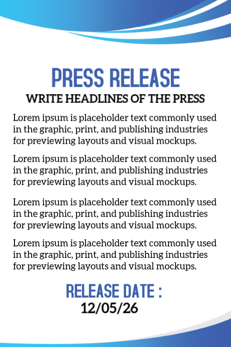 White Professional Press Release Poster Template | PosterMyWall