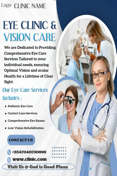 Copy of White Professional Professional Eye Clinic And Vision Care Services Flyer Poster ...