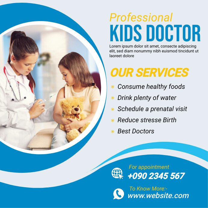 Copy of White Professional Professional Kids Doctor I | PosterMyWall