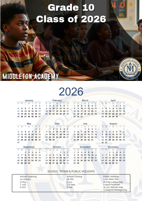 White Professional Professional School Academic Calendar A3 Template ...