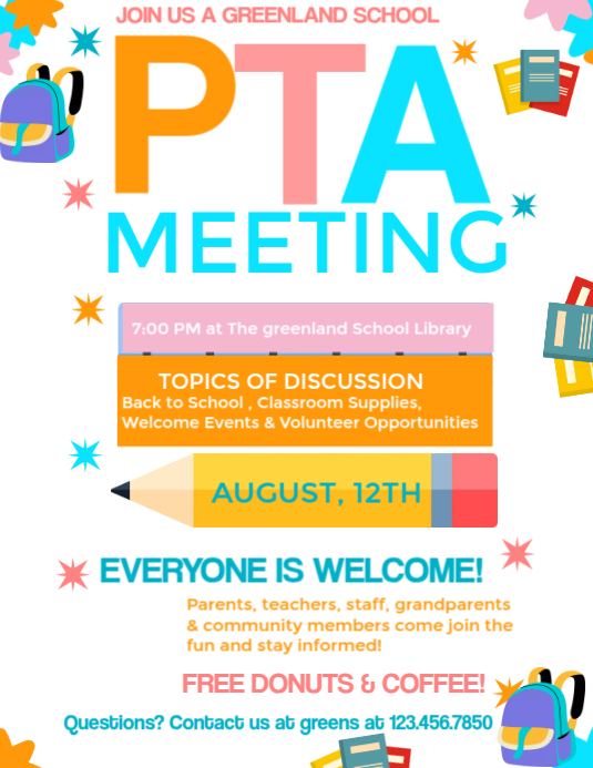 Copy of White Professional Pta Poster, Pta Flyers, Free Pta Flyer ...