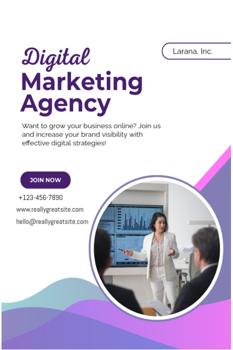 White Professional Purple And White Modern Digital Marketing Agency ...