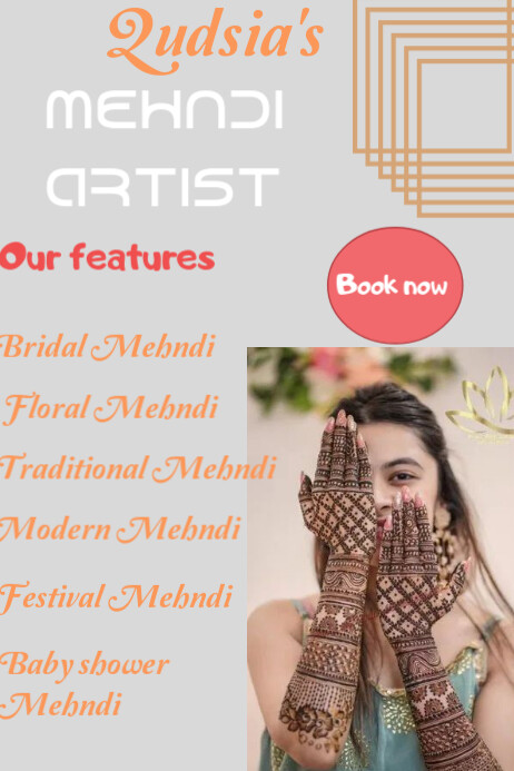 Copy of White Professional Qudsia's Mehndi Artist Poster | PosterMyWall