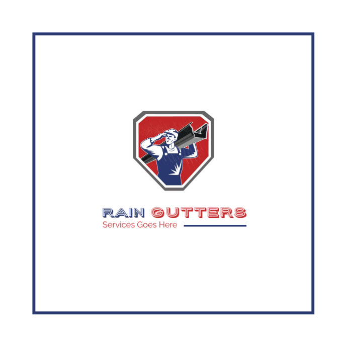 White Professional Rain Roofing Logo, Rain Roofing Logo, Rain Gutter ...