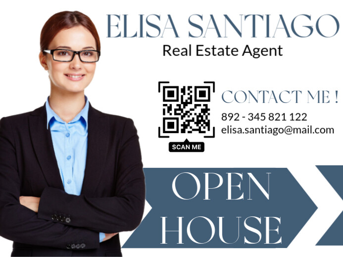 Plantilla de White Professional Real Estate Agent Card Yard Sign ...