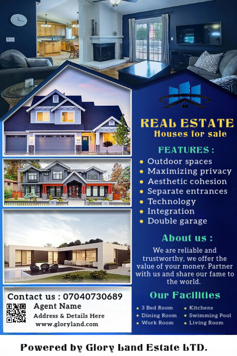 Copy of White Professional Real Estate Agent Poster | PosterMyWall