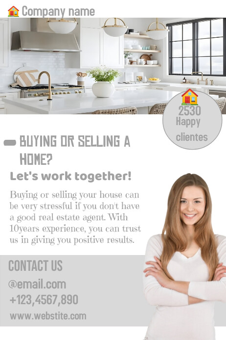 White Professional Real Estate Agents Poster Template | PosterMyWall
