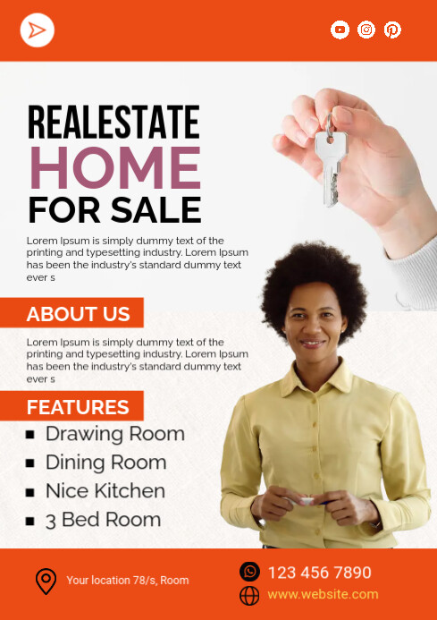 White Professional Real Estate Flyer A4 Template | PosterMyWall