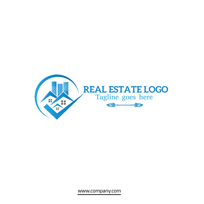 White Professional Real Estate Logo Templat | PosterMyWall