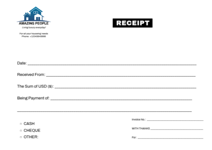 White Professional Receipt Book Template A6 | PosterMyWall