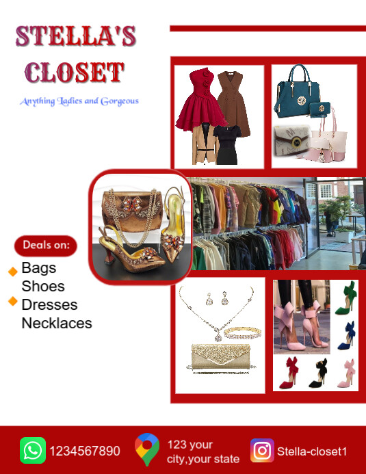 White Professional Red Boutique Collection Poster Promotion Design ...