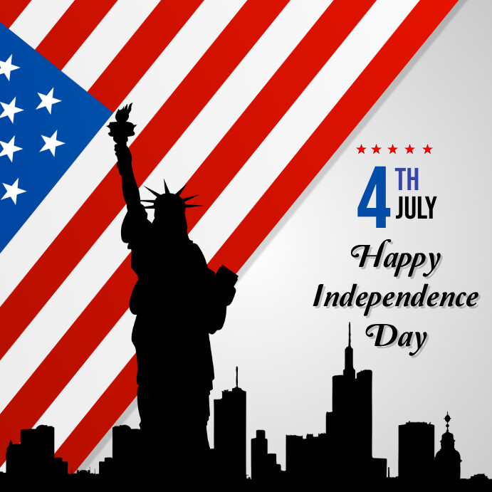 White Professional Red Independence Day Insta Template | PosterMyWall