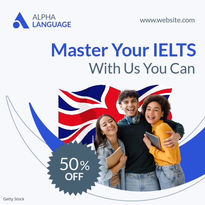White Professional Red White And Blue Ielts And Pte Coaching ...