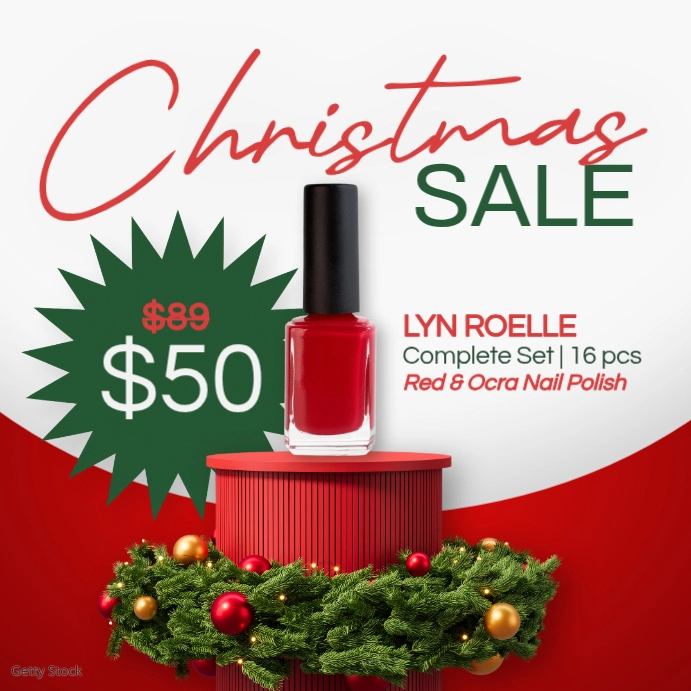 White Professional Red White And Green Christmas Retail Sale Template ...