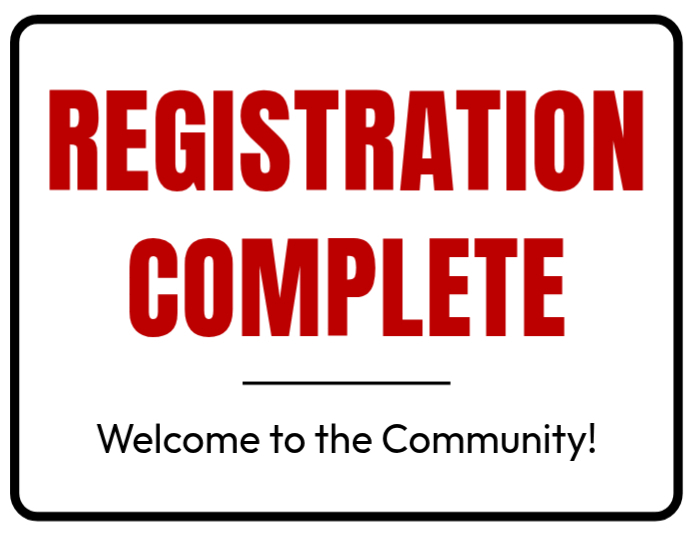 White Professional Registration Complete Sign Welcome New Student Or ...
