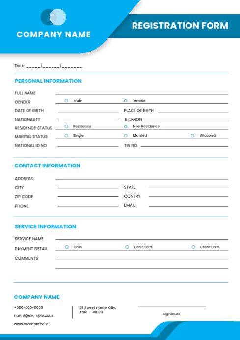 Copy of White Professional Registration Form | PosterMyWall