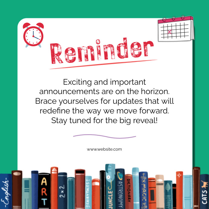 White Professional Reminder And Important Ann Template | PosterMyWall