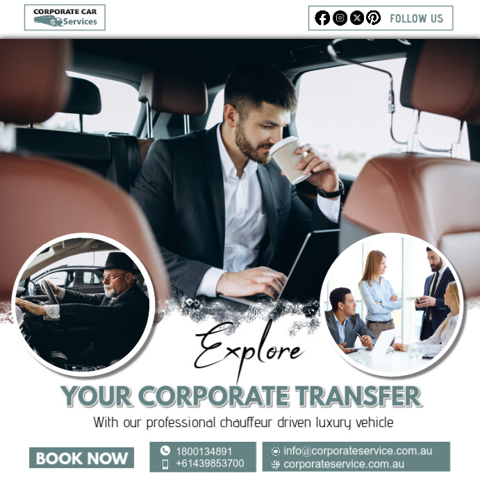 White Professional Rent A Luxury Car Instagram Post Template | PosterMyWall