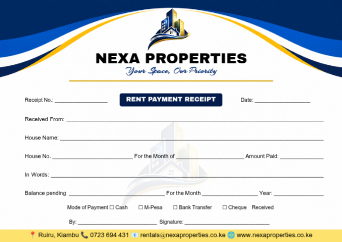 White Rent Payment Receipt A6 Template | PosterMyWall
