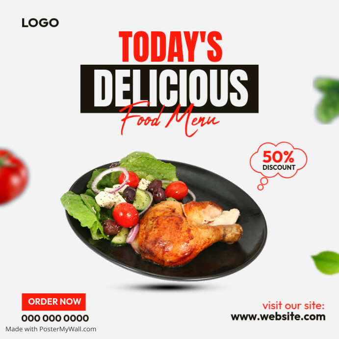 White Professional Restaurant Food Menu Cover Instagram Post Templat ...