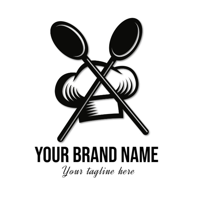 White Professional Restaurant Logo Design Template Instagram Post ...