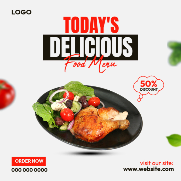 White Professional Restaurant Menu Instagram Post Template | PosterMyWall