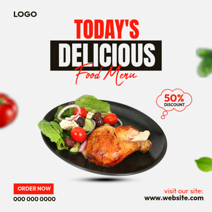 White Professional Restaurant Menu Instagram Post Template | PosterMyWall