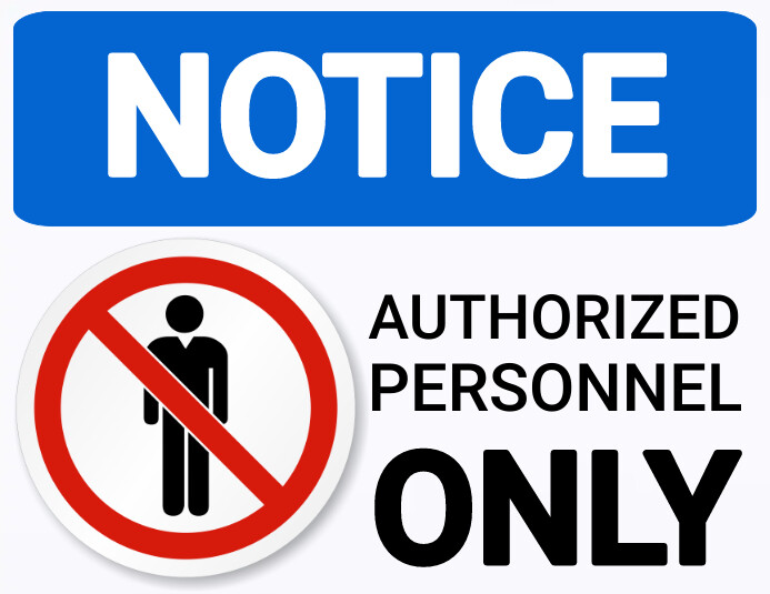 White Professional Restricted Area Poster Tem Template | PosterMyWall