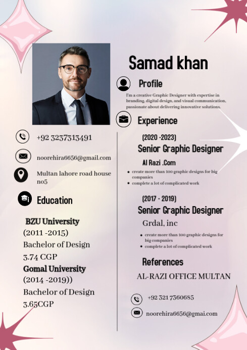 Copy of White Professional Resume A4 | PosterMyWall