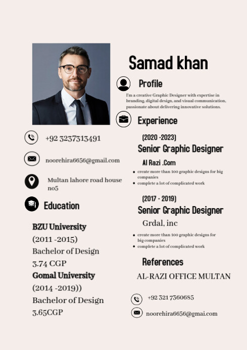White Professional Resume A4 Template | PosterMyWall